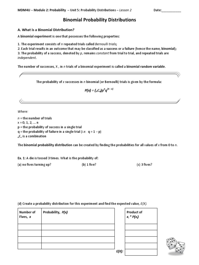 4.2 - Binomial Probability Distributions | PDF | Statistical Theory ...