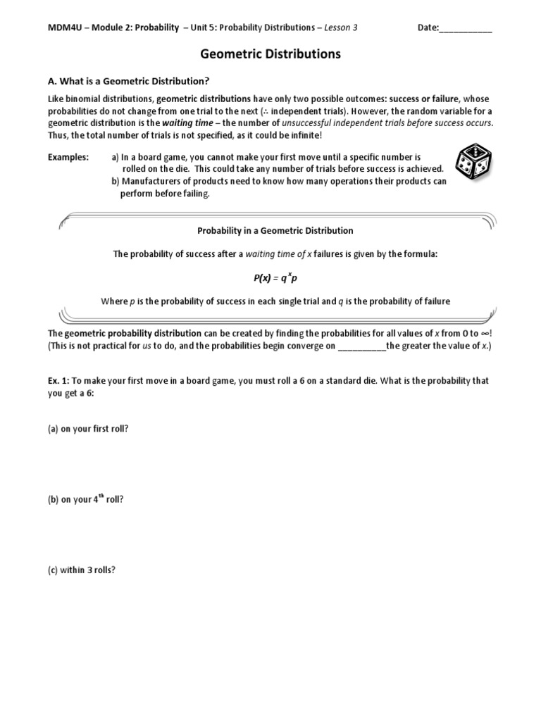 4.3 - Geometric Distributions | PDF | Probability Distribution ...