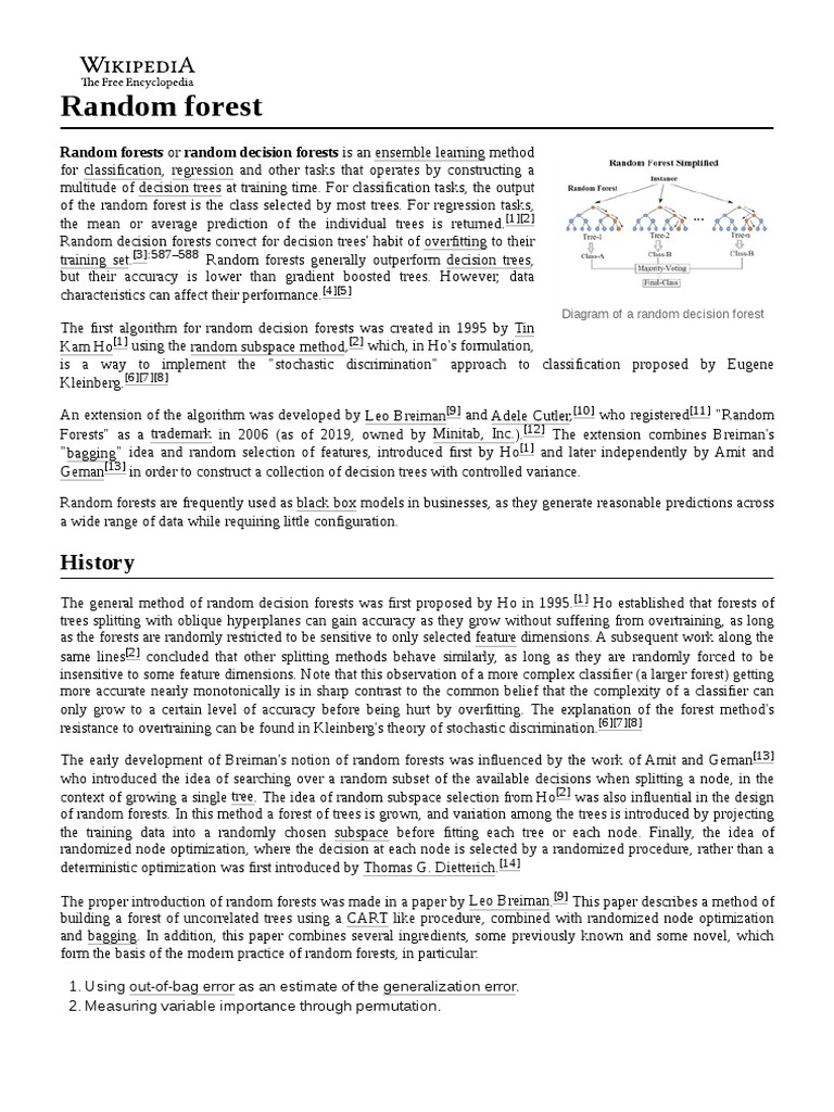 Random Forest | PDF | Data Analysis | Statistical Classification