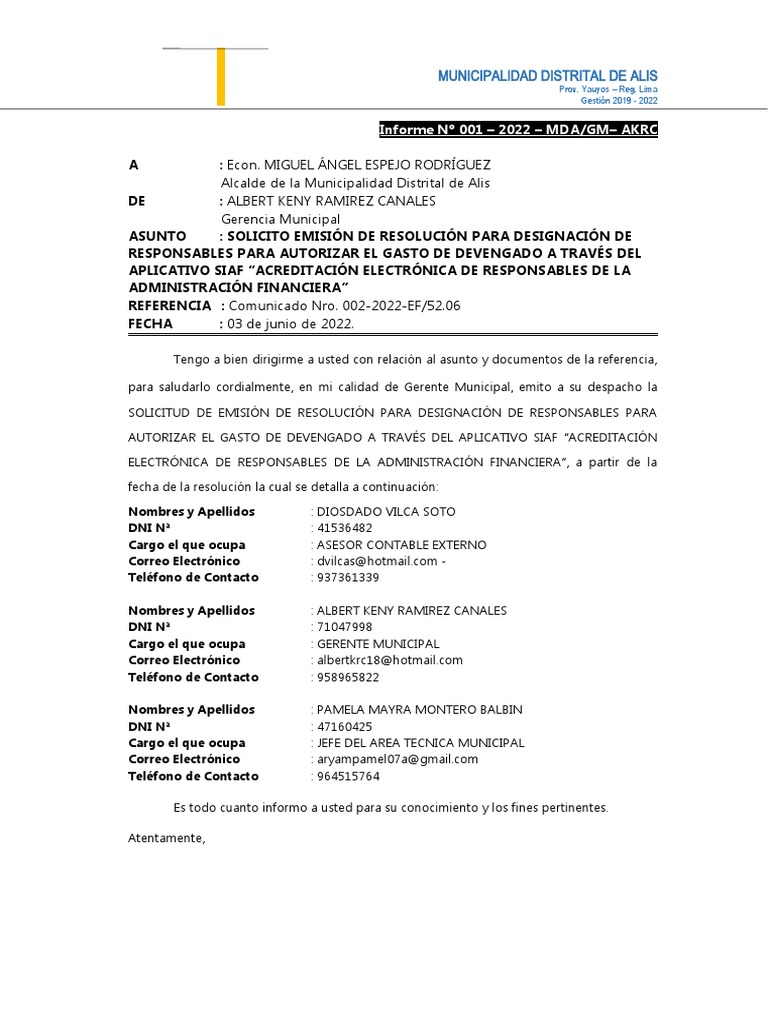 Informes Alis 2022 | PDF