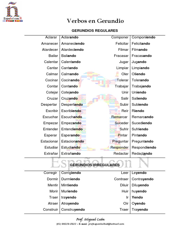 Verbos en Gerundio | PDF