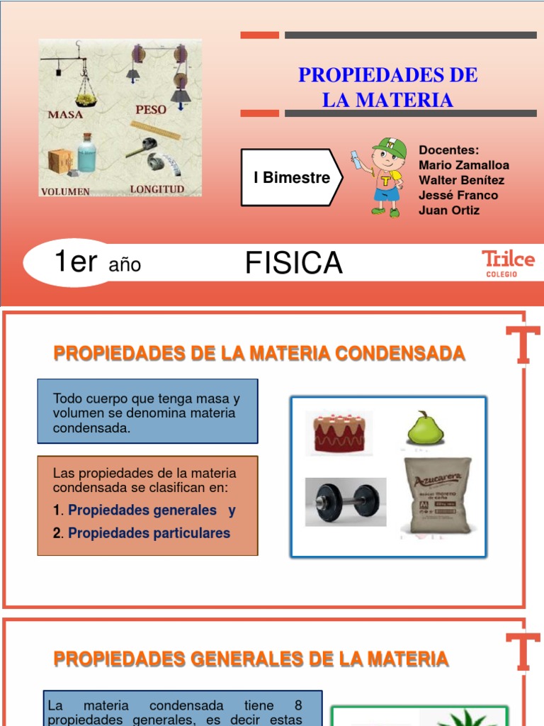 Propiedades de La Materia: Fisica 1er | PDF | Masa | Importar