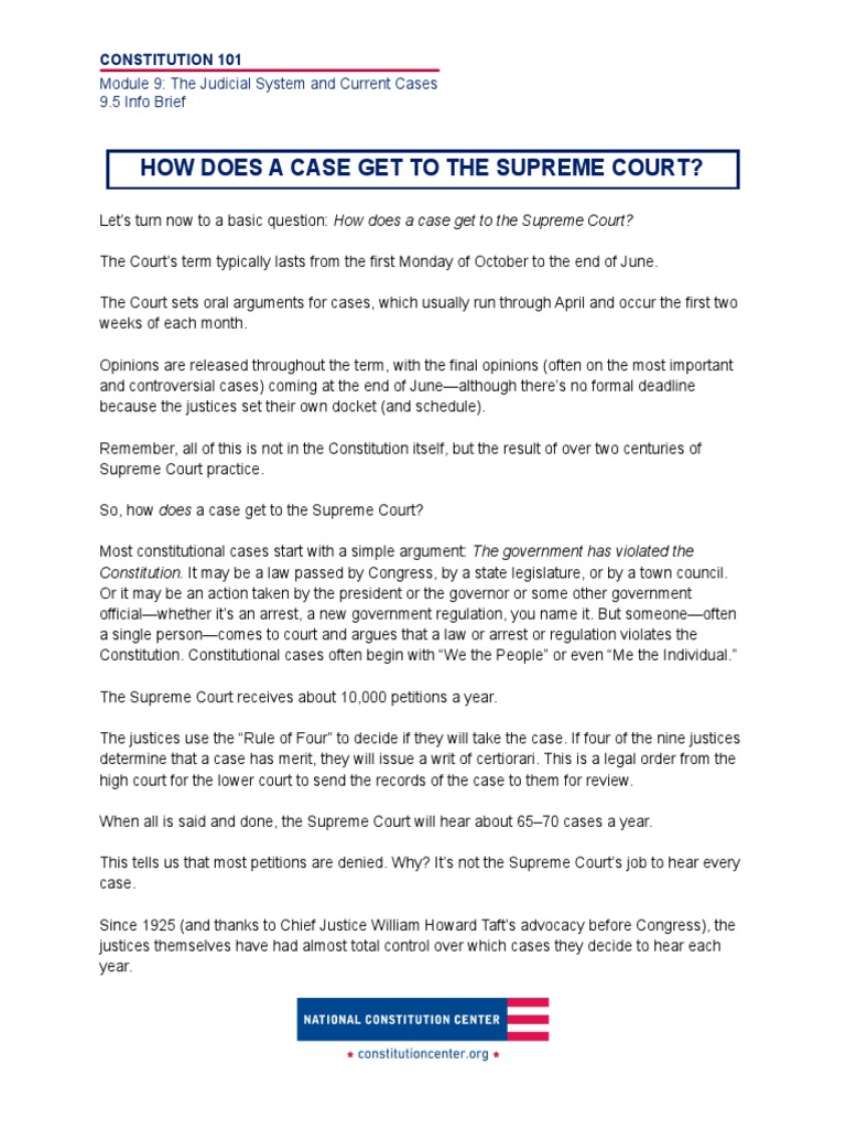 9.5 Info Brief How Does A Case Get To The Supreme Court | PDF ...