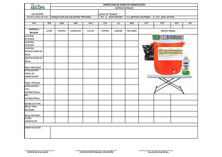Bitacora de Hidratacion | PDF