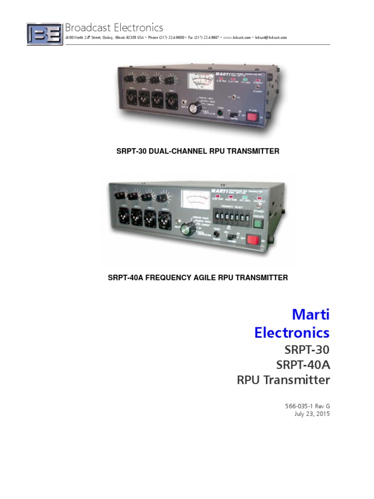 Srpt-30 Srpt-40a Marti Manual | PDF | Amplifier | Power Supply