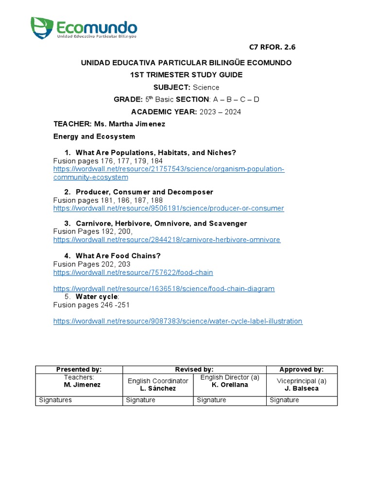 5th Grade Science Study Guide | PDF