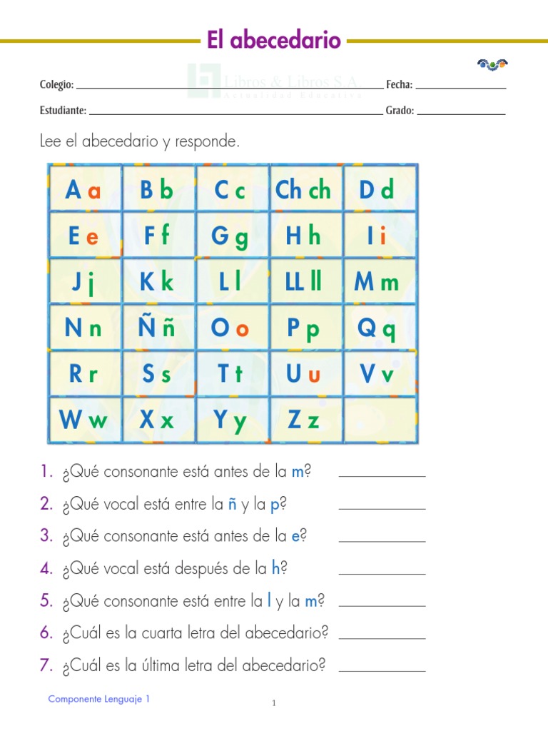 Letras del Abecedario y Ejercicios | PDF