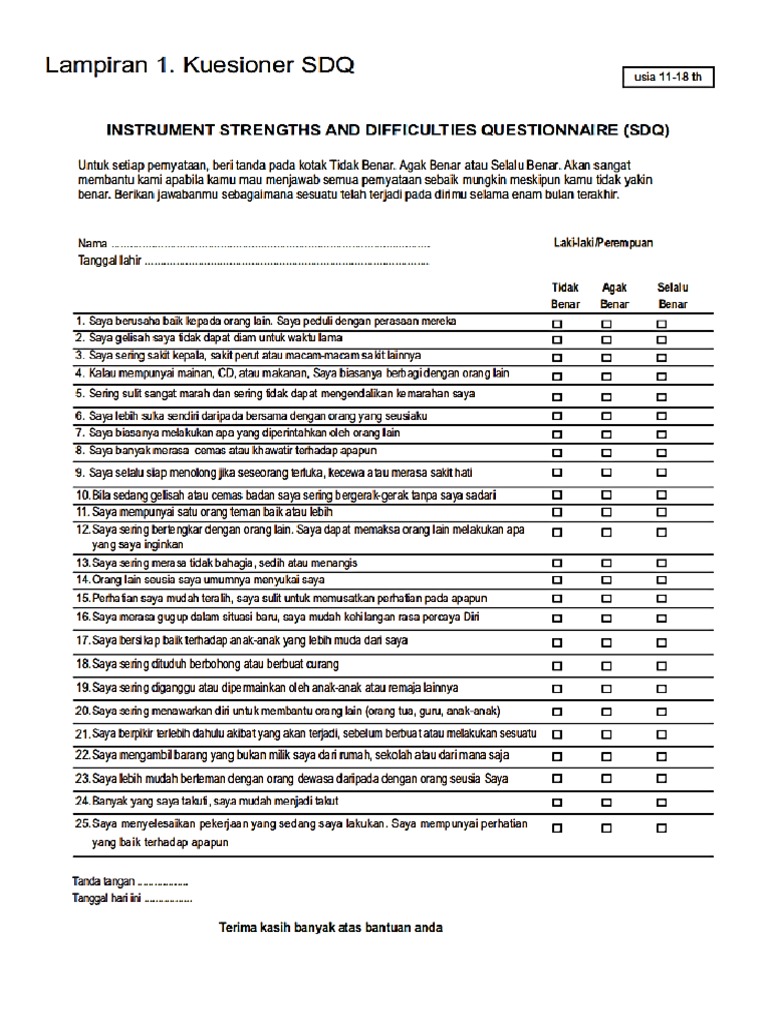 Kusioner SRQ Dan 20 | PDF