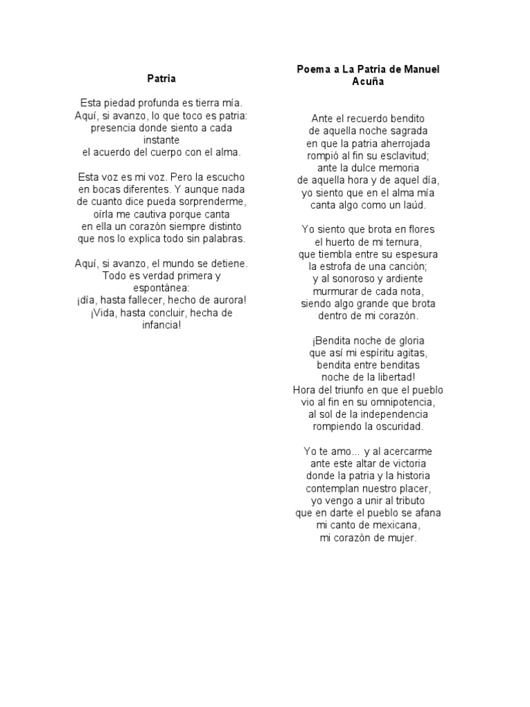 Poema A La Patria | PDF