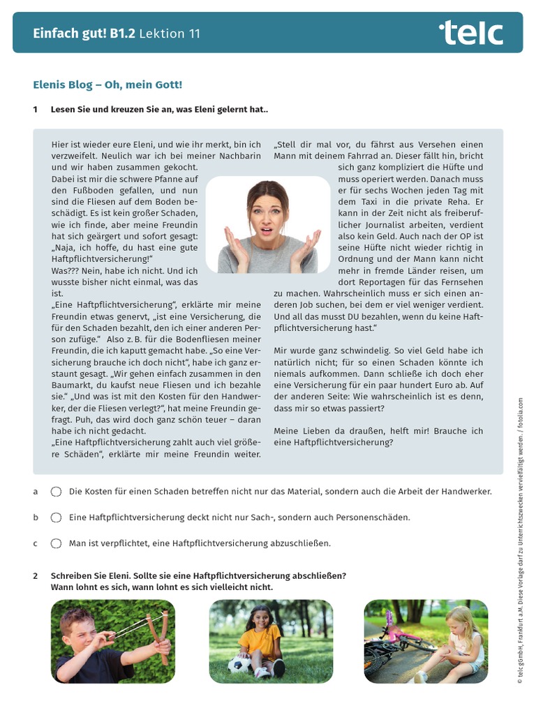 Einfach Gut! B1.2 Lektion 11 Lesetext | PDF