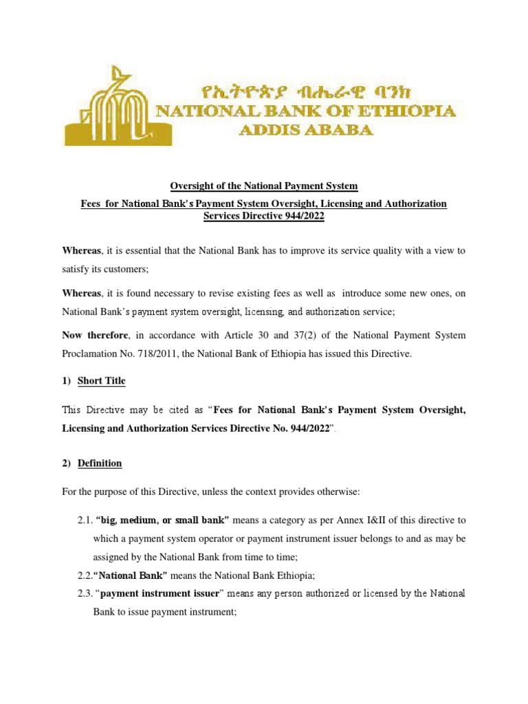 National Bank Payment System Fees | PDF | Fee | Payments