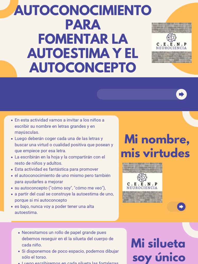 Autoconocimiento para Fomentar La Autoestima y El Autoconcepto ...