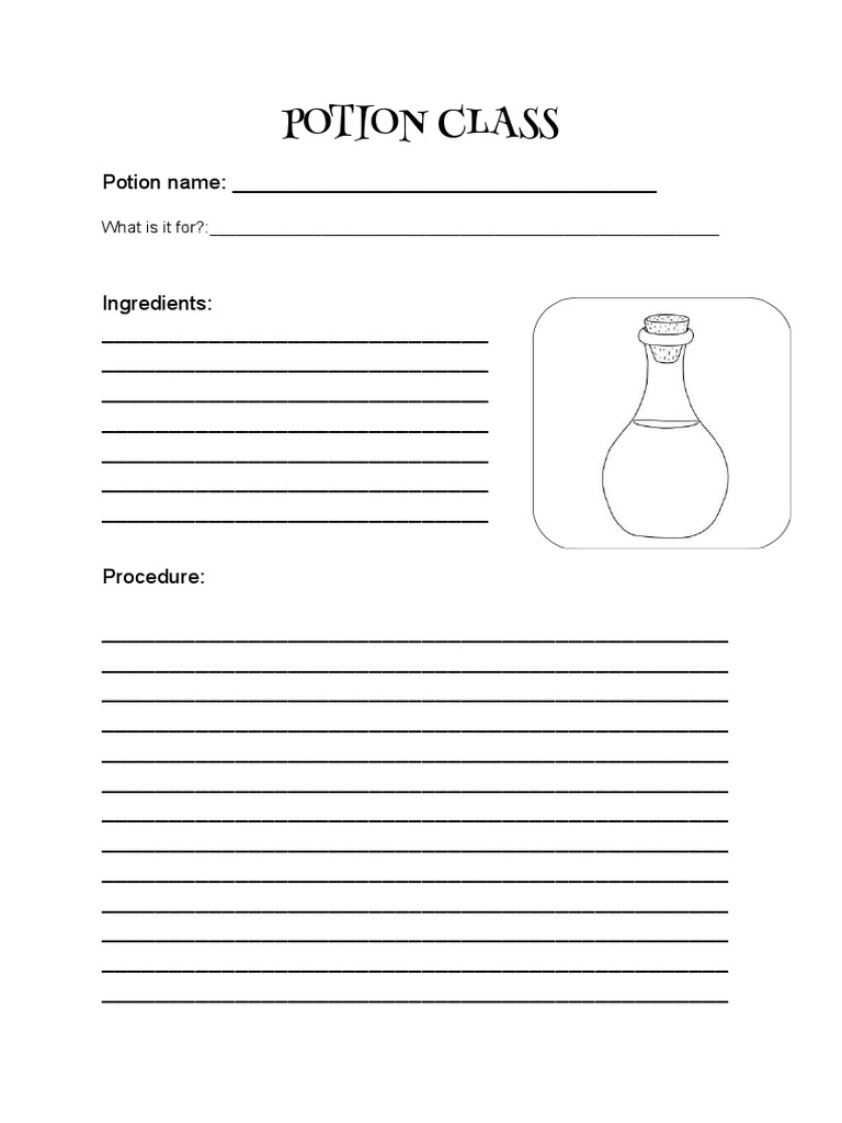 Potion Recipe Template | PDF