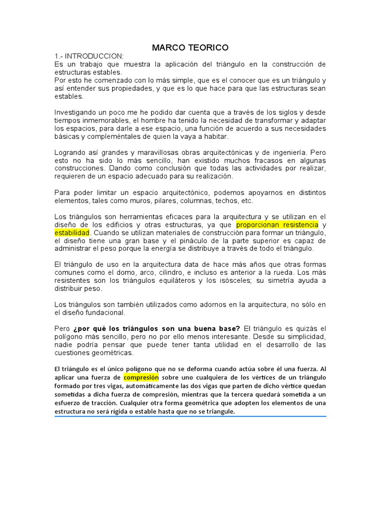 Triángulos en Estructuras Estables | PDF | Triángulo | Viga (Estructura)