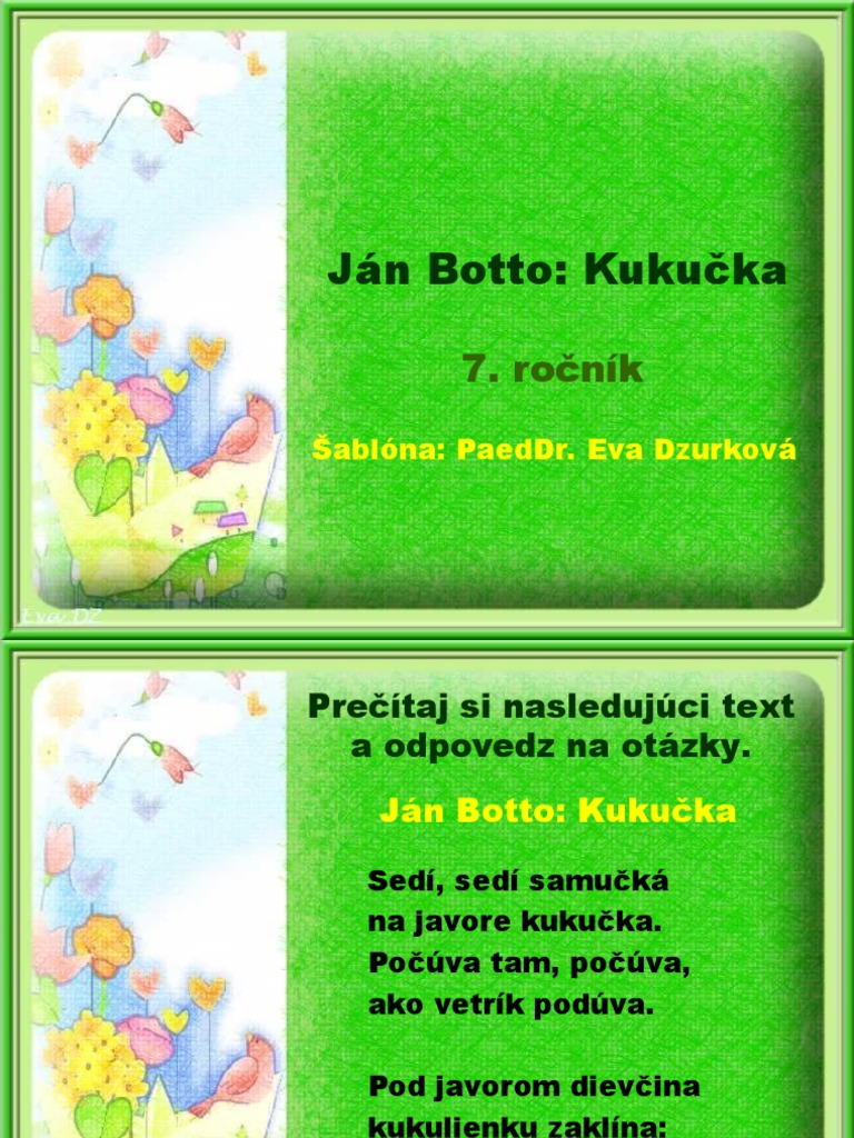 Ján Botto: Kukučka | PDF