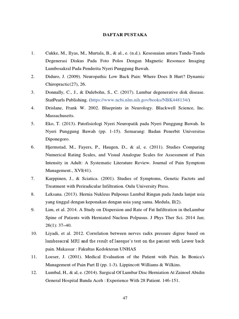 Daftar Pustaka HNP | PDF | Diseases And Disorders | Musculoskeletal System