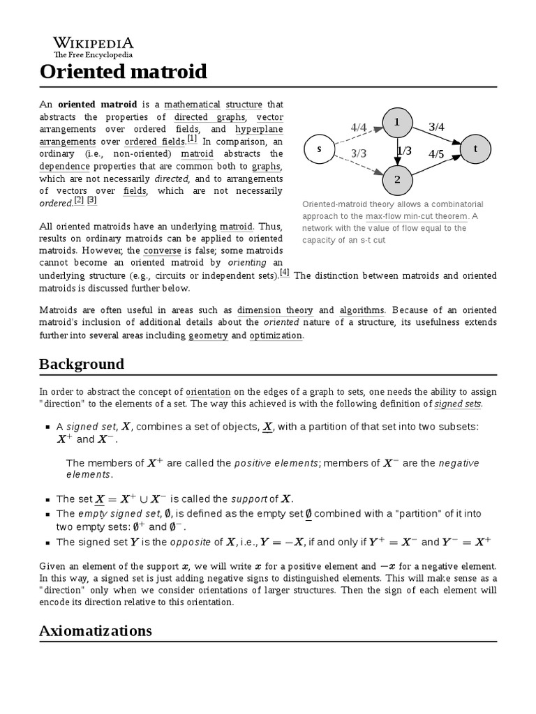 Oriented Matroid | PDF | Algebra | Combinatorial Optimization Oriented Matroid | PDF | Algebra | Combinatorial Optimization