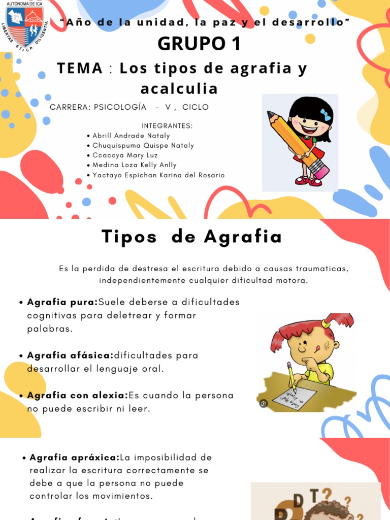 Agrafia y Acalculia Semana 7 Neuropsicologia | PDF | Neuropsicología ...