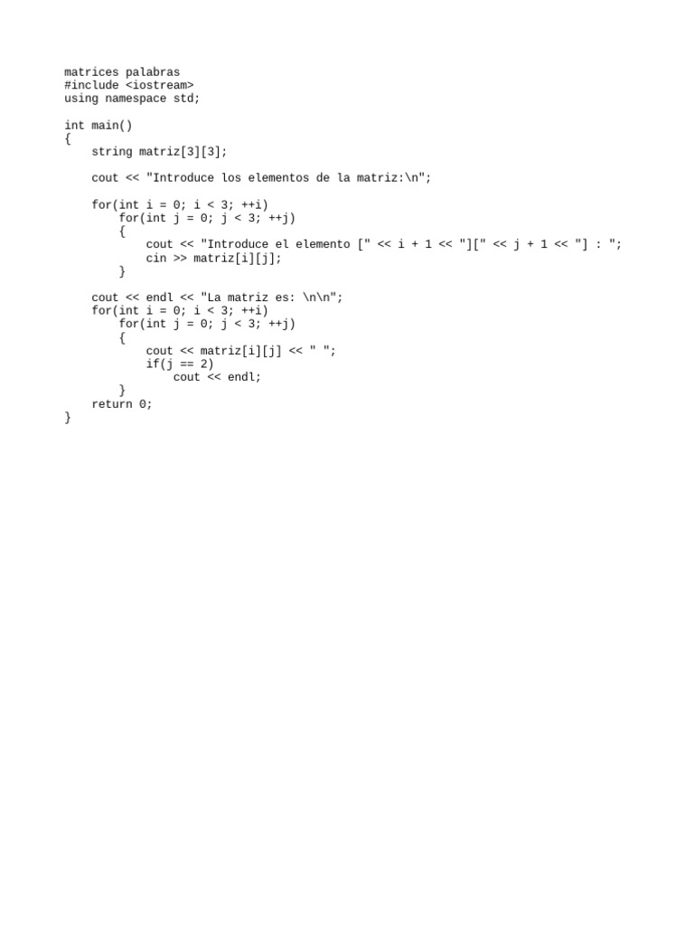 Matrices Palabras | PDF