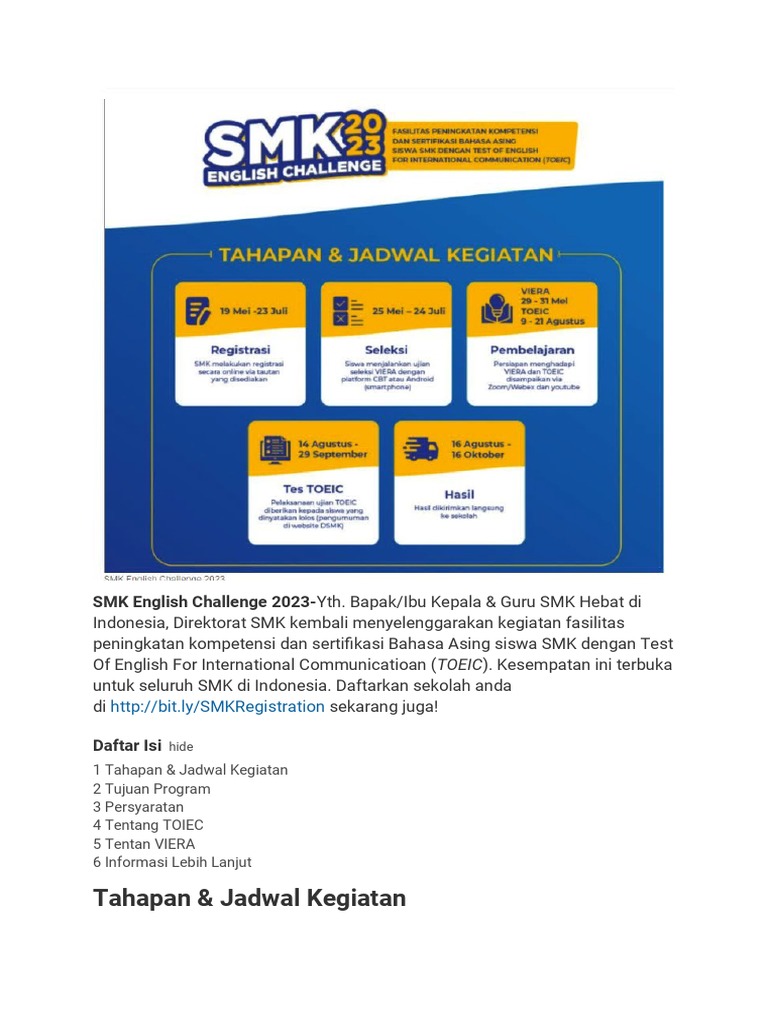 SMK English Challenge 2023 | PDF