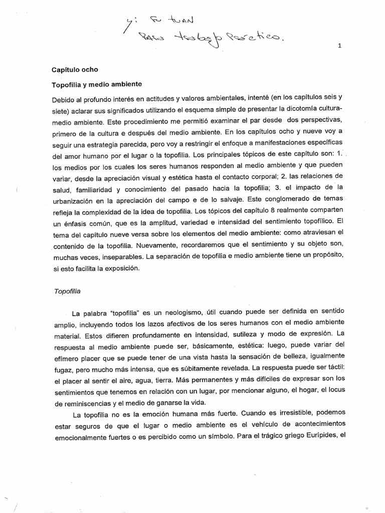 Yi Fu Tuan - Topophilia Cap 8 | PDF