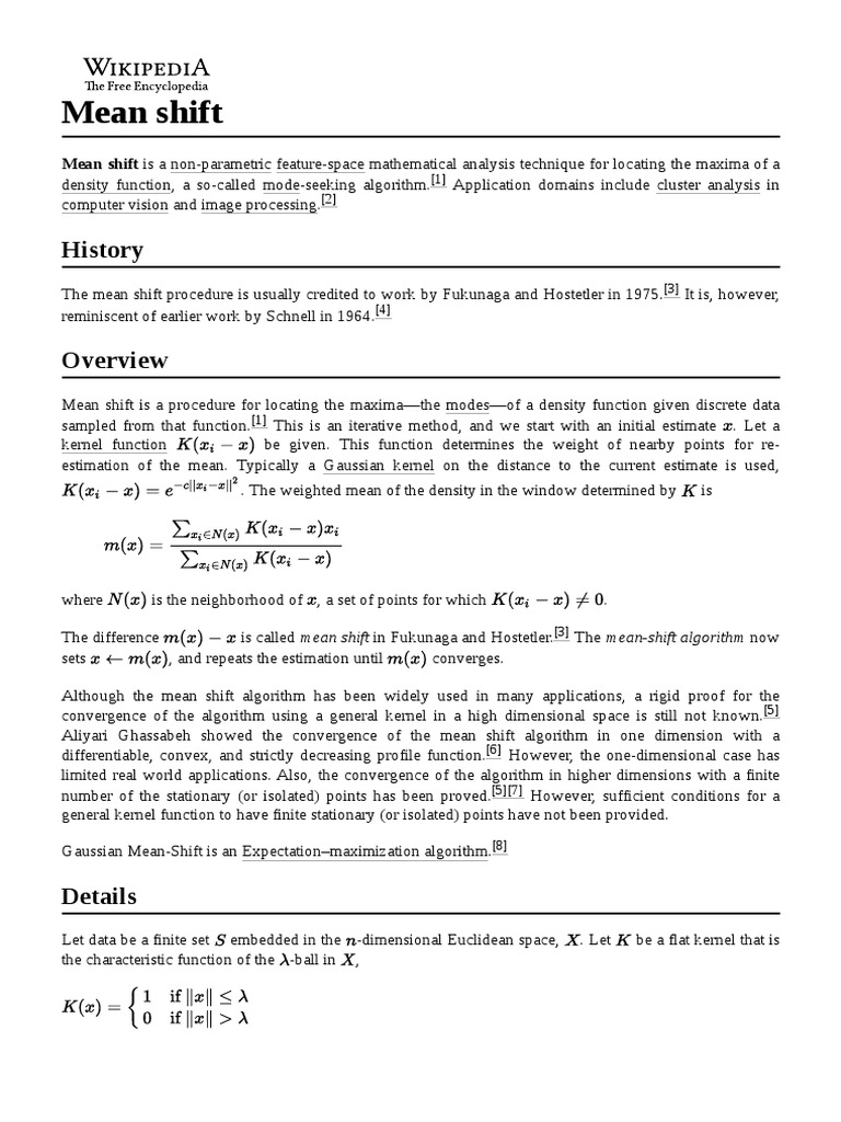 Mean Shift | PDF | Applied Mathematics | Statistics Mean Shift | PDF | Applied Mathematics | Statistics
