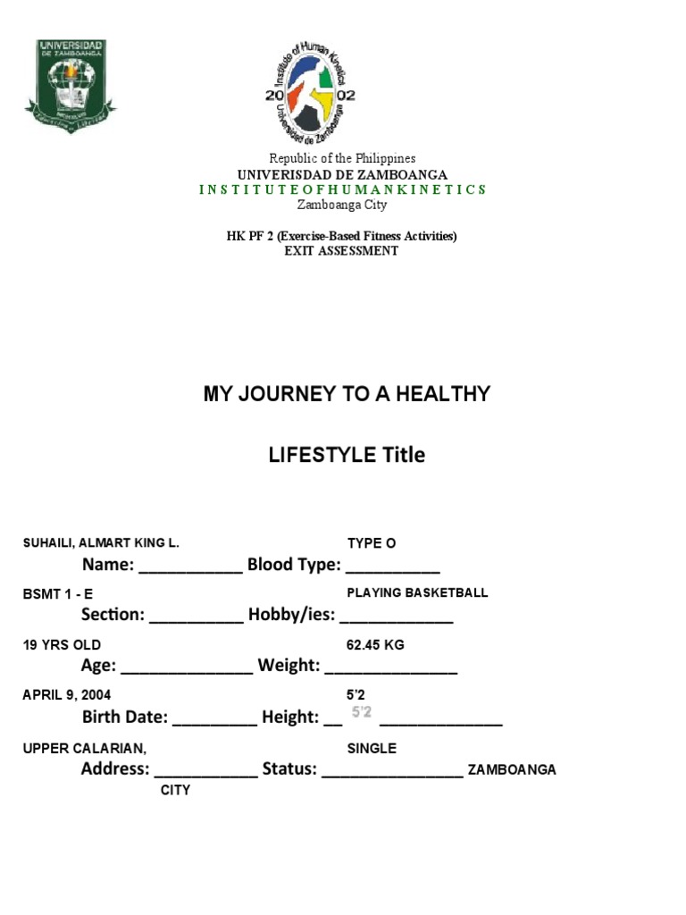 Almart King L. Suhaili BSMT 1 - E PATHFIT Exit Assessment | PDF | Clinical Medicine | Nutrition