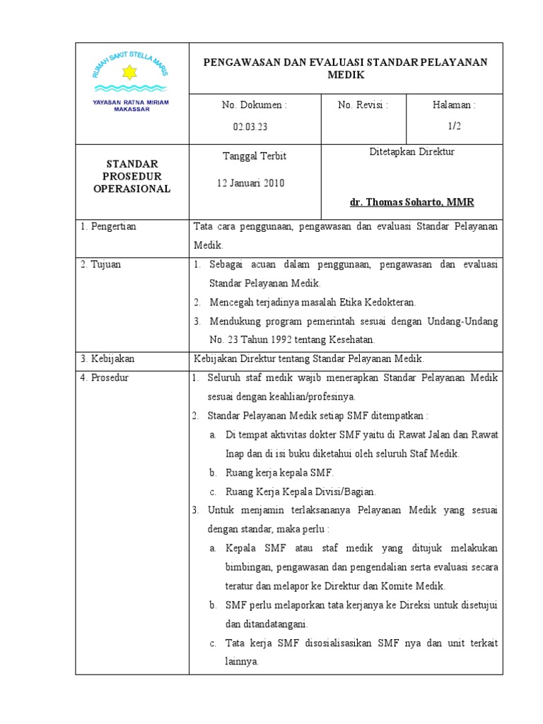 SOP Pengawasan & Evaluasi SPM | PDF