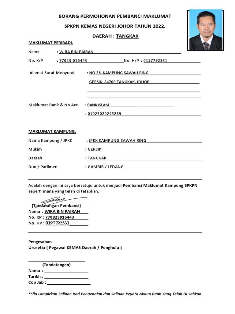 Borang Banci SPKN | PDF