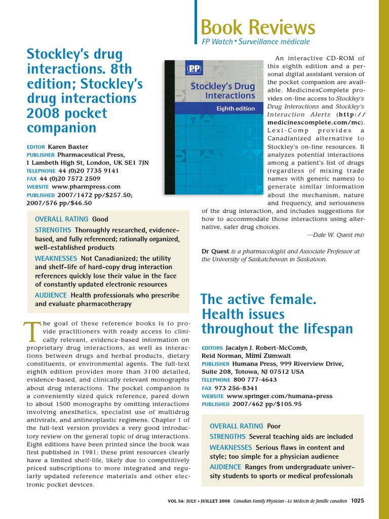 Drug Inetraction Stockley 2008 | PDF | Medicinal Chemistry | Pharmacology