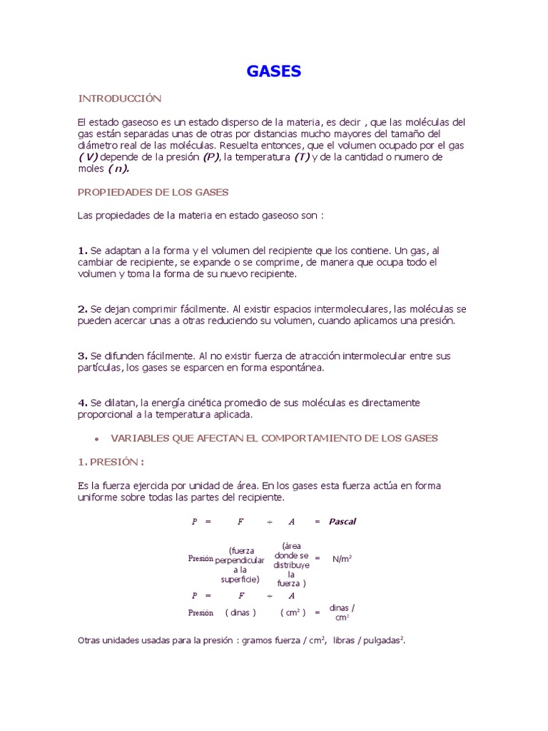 Gases Ideales y Reales - Clase II | PDF | Gases | Mole (Unidad)