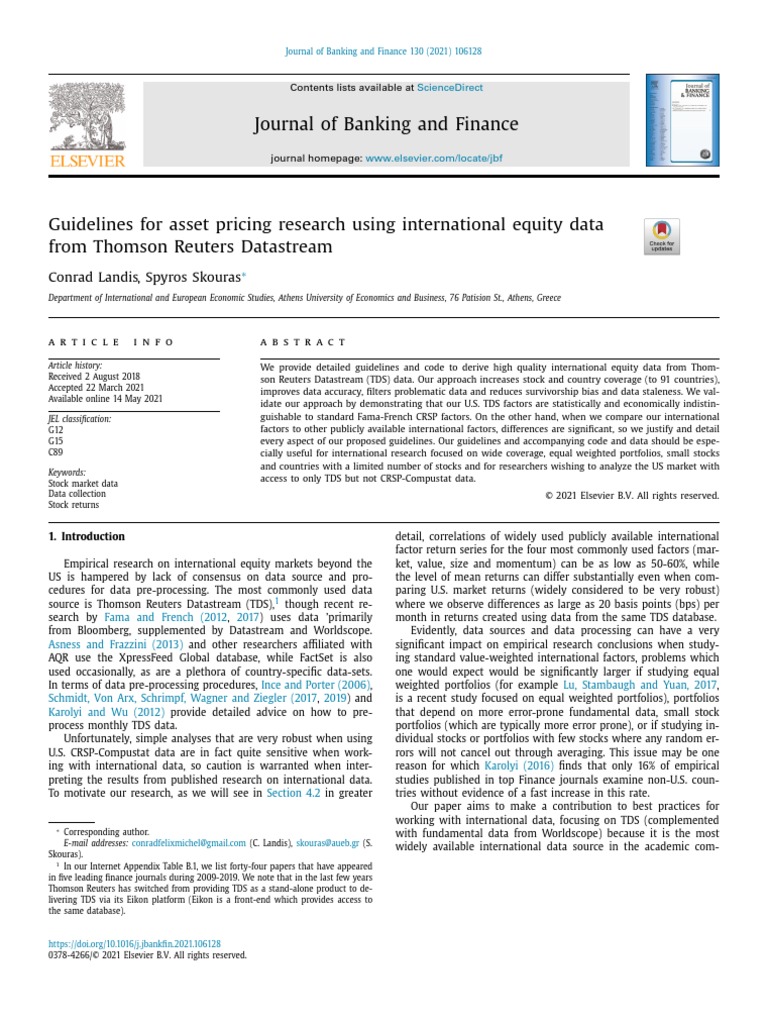 Landis e Skouras (2021) | PDF | Data | Accuracy And Precision