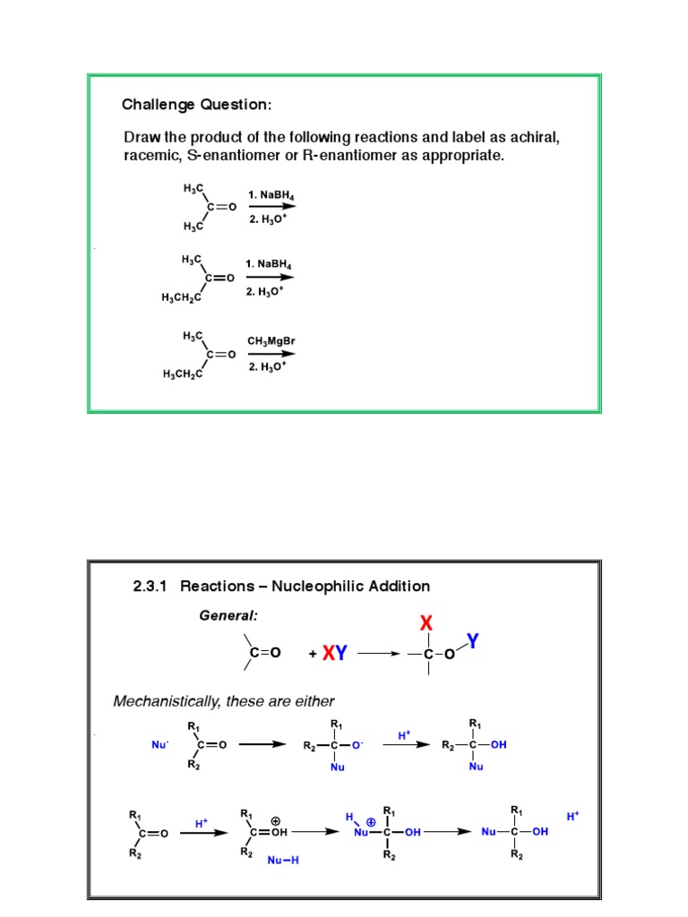 Nucleophilic Addition Reactions Overview | PDF | Aldehyde | Amine