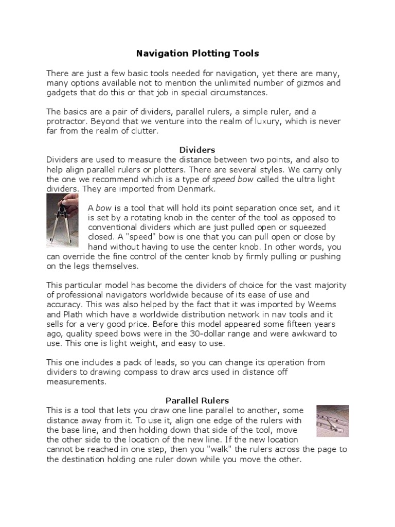 Navigation Plotting Tools Part 1 | PDF | Navigation | Angle