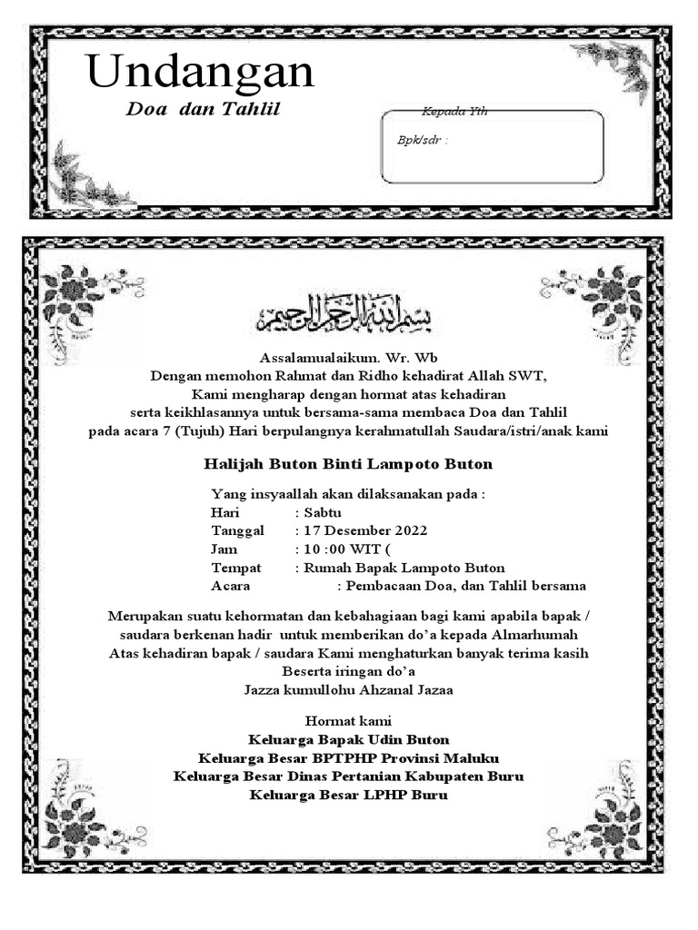 Undangan KUMPUL KELUARGA | PDF