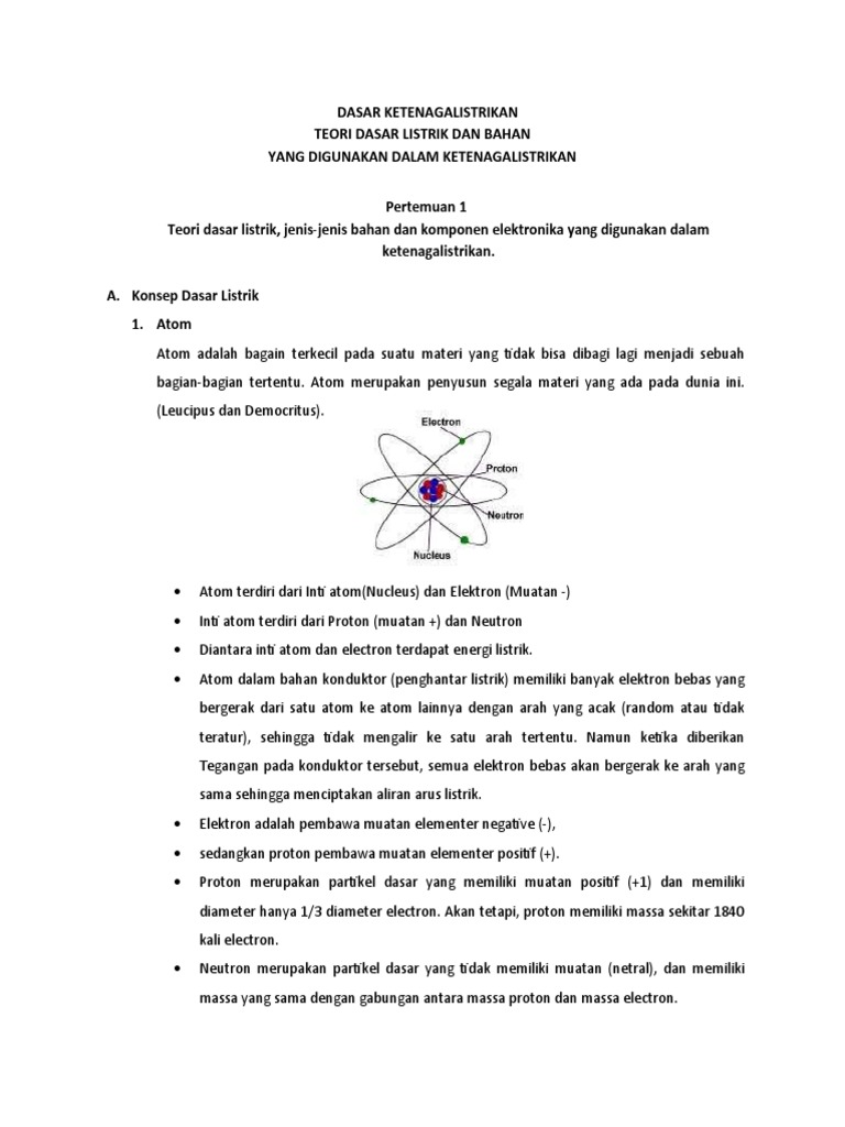 Teori Dasar Listrik dan Muatan Elektron | PDF