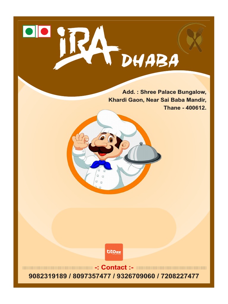 IRA Menu Cards | PDF | Foods | Cuisine