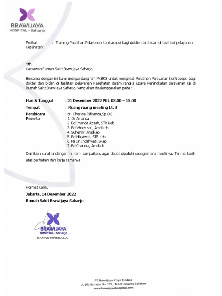 Undangan Pelatihan Tim PKBRS TH 2021 | PDF