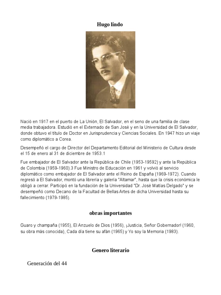 Hugo Lindo | PDF | Clásicos