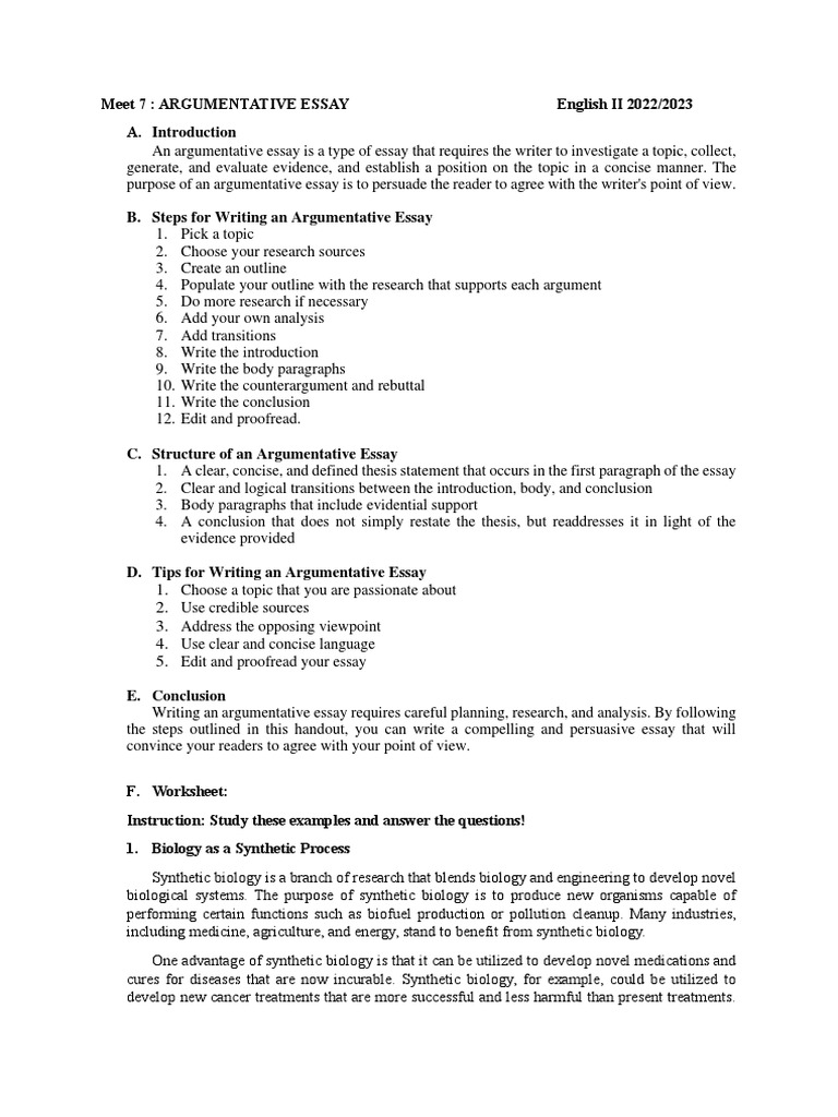 Argumentative Essay Writing Guide | PDF | Essays | Quantum Computing