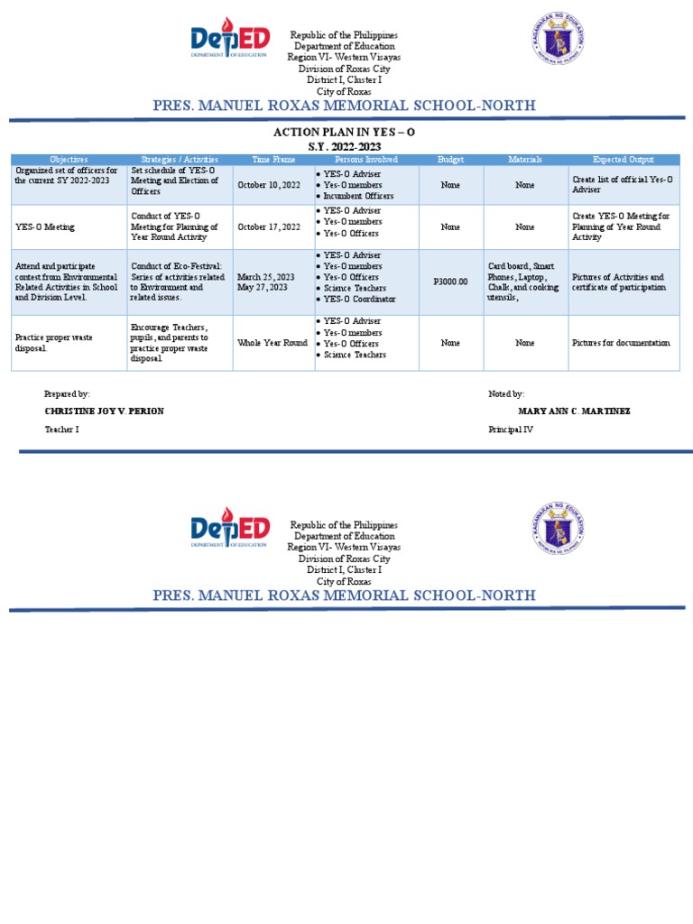 Action Plan in Yes-O | PDF