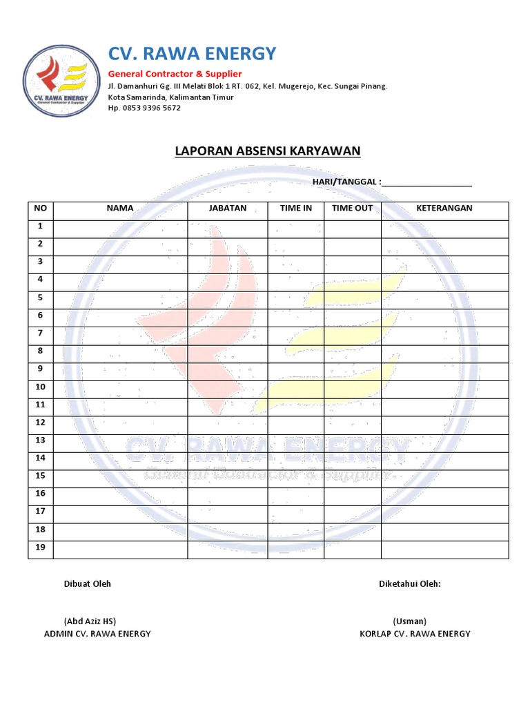 Absen Karyawan | PDF