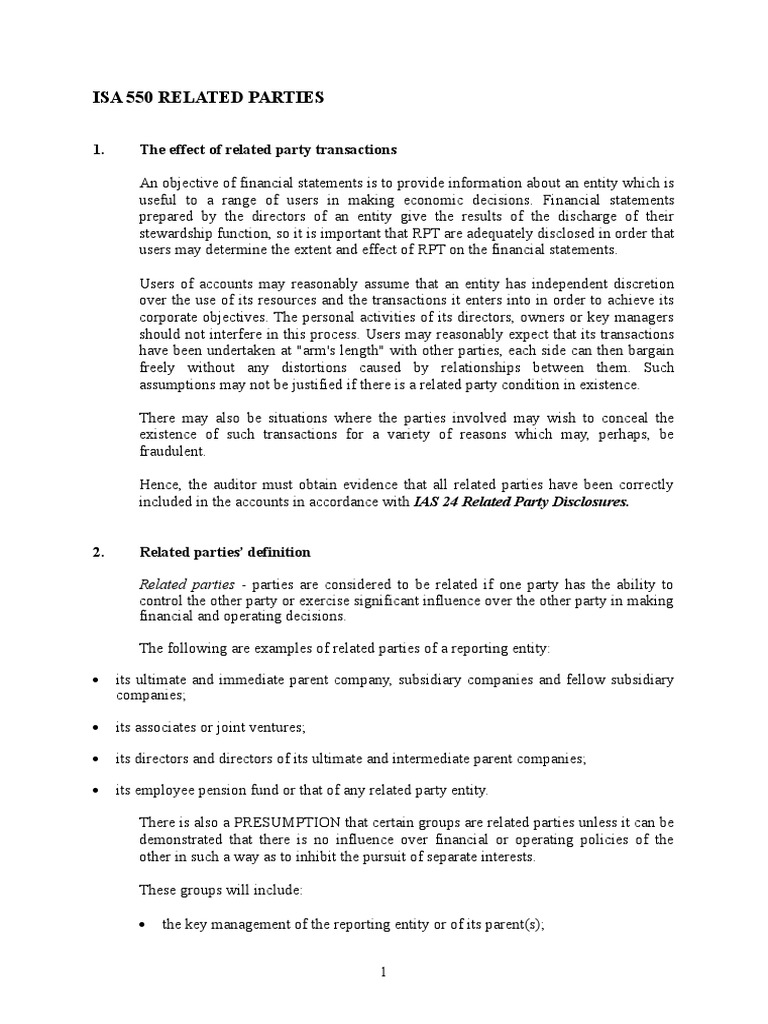 Related Parties | PDF | Financial Audit | Audit