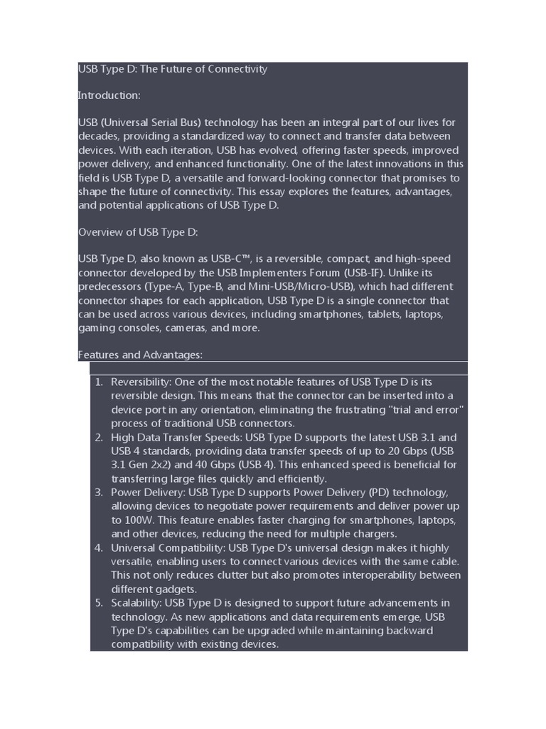 USB Type D | PDF | Usb | Laptop
