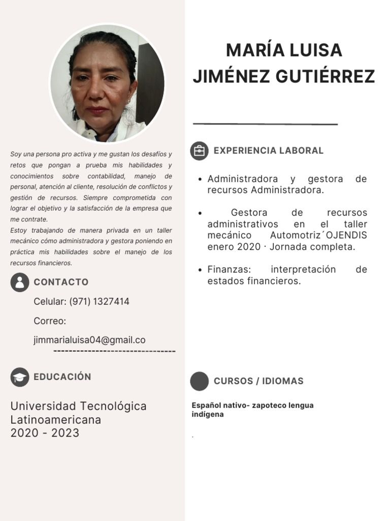 Curriculum Vitae Maria Luisa Jimenez Gutierrez | PDF