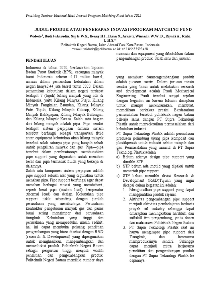 Template EXTENDED ABSTRACT SEMINAR HASIL INOVASI MF | PDF