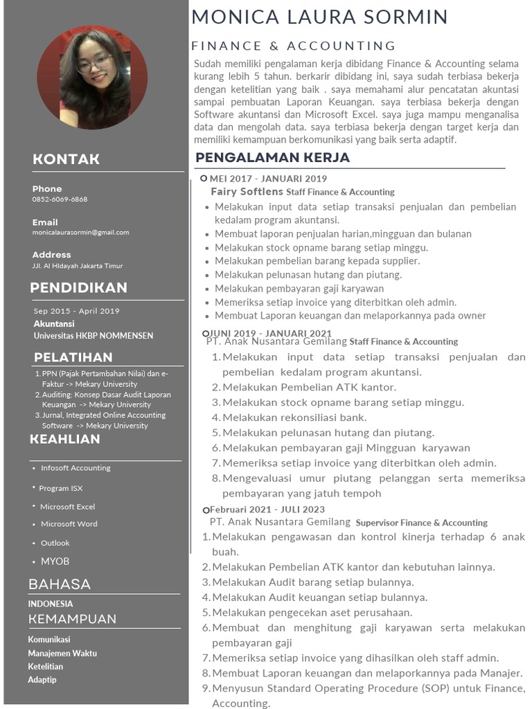 Cv. Monica Laura Sormin | PDF