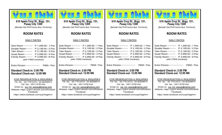 Yuj Inn-Pasay Flyer 2023 | PDF | Hotel | Hospitality Industry