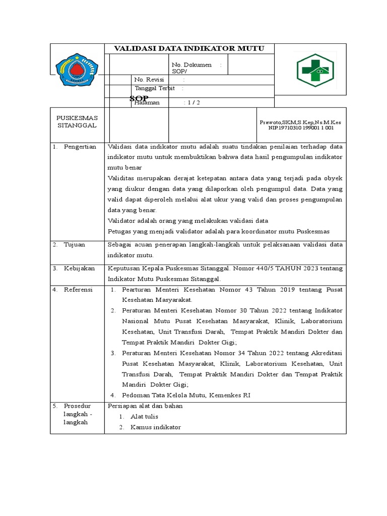 SOP Validasi Data | PDF