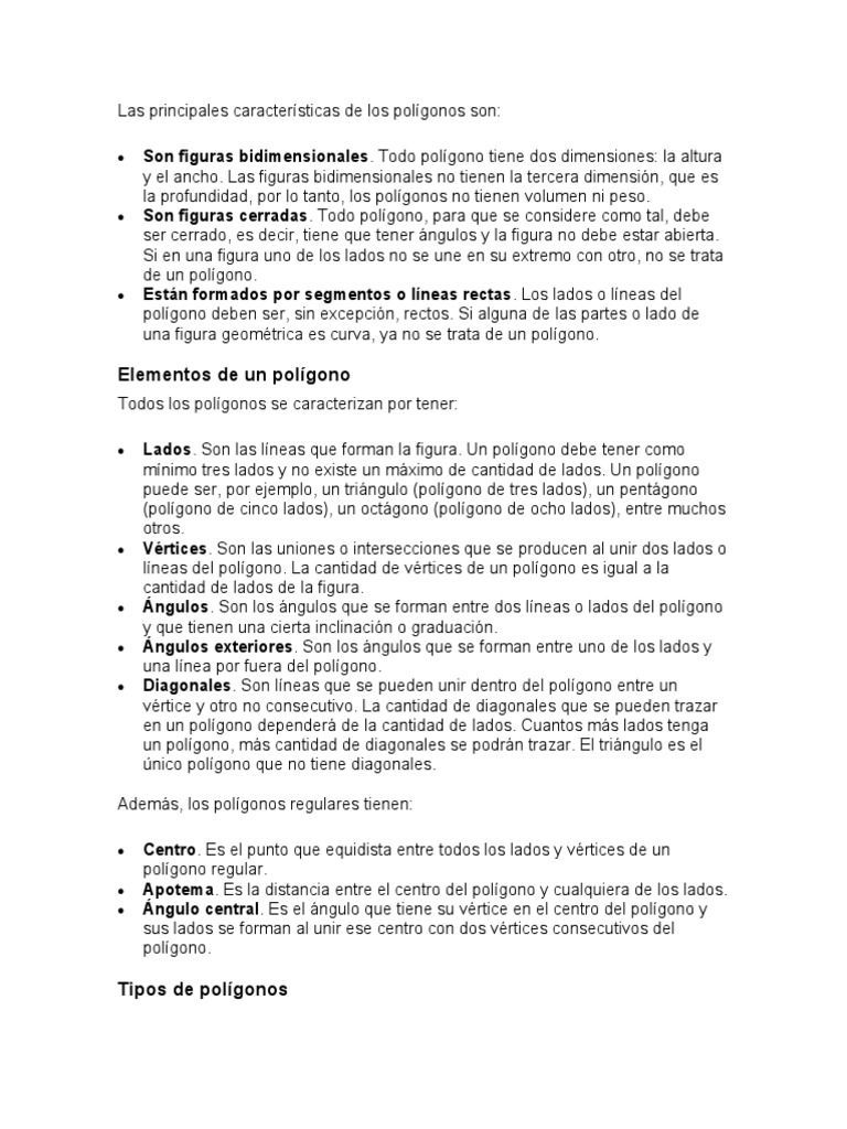 Las Principales Características de Los Polígonos Son | PDF | Zona ...